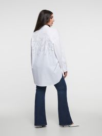Poplin shirt with strass-detailed back | mat fashion