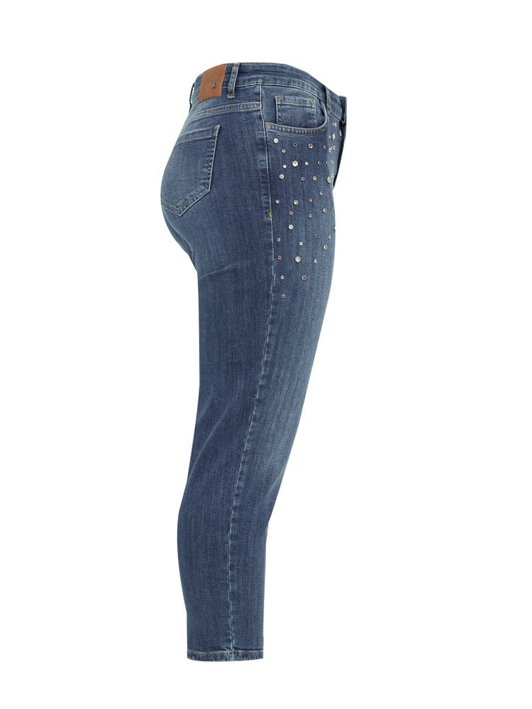 Jeans Neri Da Bambina Con Strass Laterali